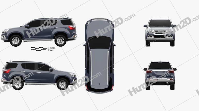 Isuzu MU-X 2017 Clipart and Blueprint - Download Vehicles Clip Art ...