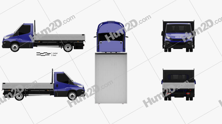 Iveco Daily Dropside 2014 Clipart and Blueprint - Download Vehicles ...