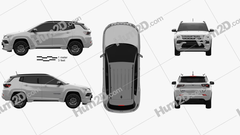 Jeep Compass S 4xe 2021 Clipart and Blueprint - Download Vehicles Clip ...