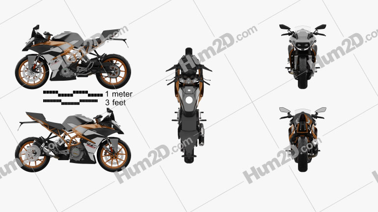 KTM 390 RC 2017 Clipart and Blueprint - Download Vehicles Clip Art ...