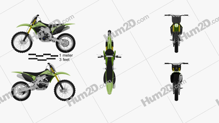 Kawasaki KX250F 2012 Clipart and Blueprint - Download Vehicles Clip Art ...