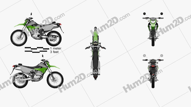 Kawasaki KLX250 2014 Clipart and Blueprint - Download Vehicles Clip Art ...