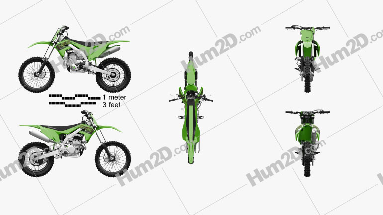 Kawasaki KX450 2020 Clipart and Blueprint - Download Vehicles Clip Art ...