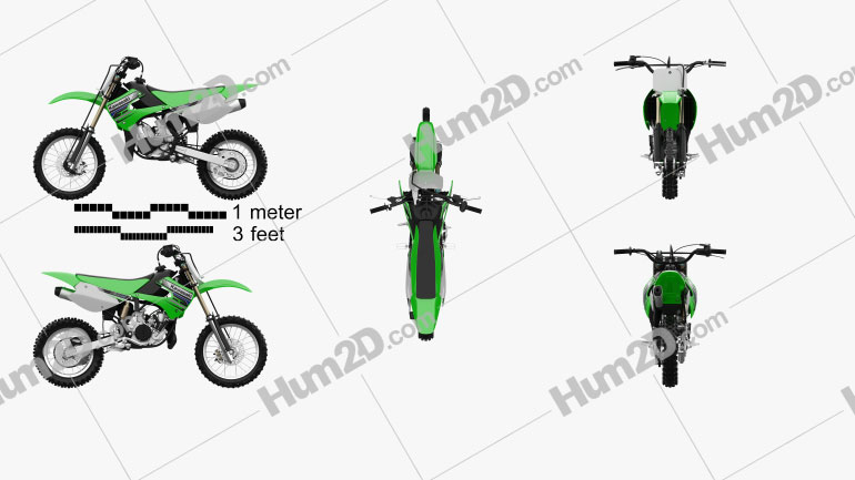 Kawasaki KX85 1998 Clipart and Blueprint - Download Vehicles Clip Art ...
