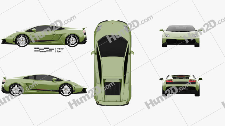 Lamborghini Gallardo LP570-4 Superleggera 2011 Clipart and Blueprint ...