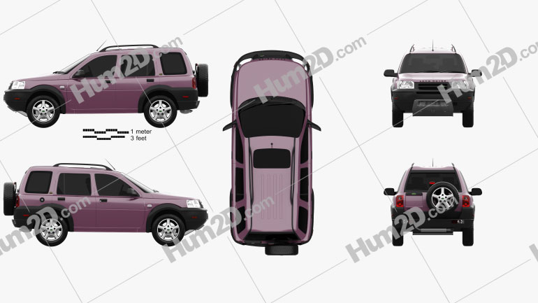 Land Rover Freelander 5-door 1997 Clipart and Blueprint - Download ...