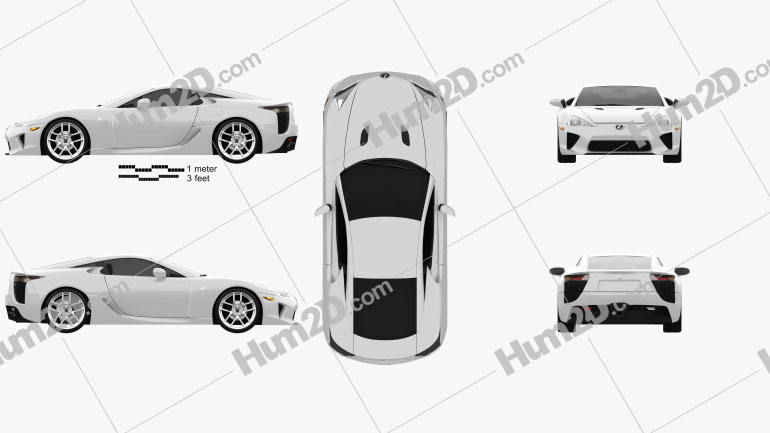 Lexus LFA 2013 Clipart and Blueprint - Download Vehicles Clip Art ...