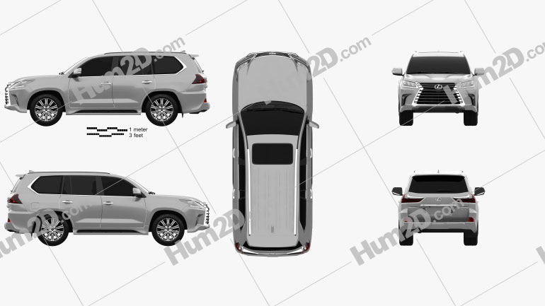 Lexus LX Clipart and Blueprints for Download