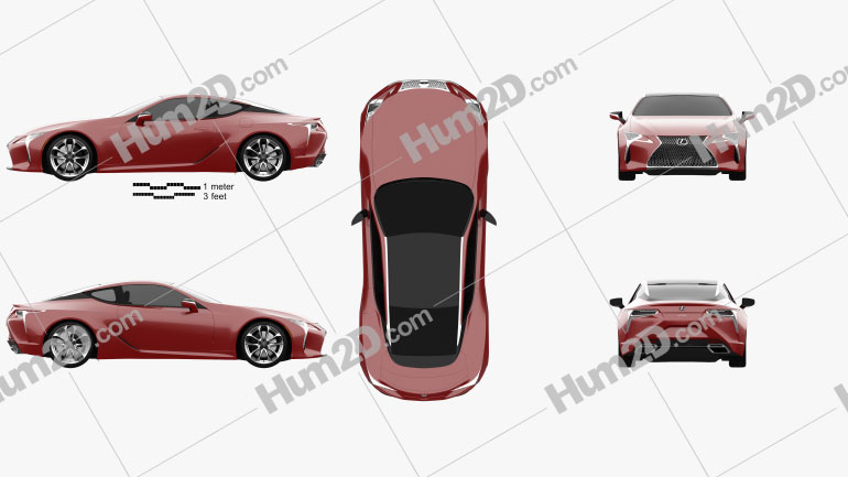 Lexus LC 500 2017 Clipart and Blueprint - Download Vehicles Clip Art ...