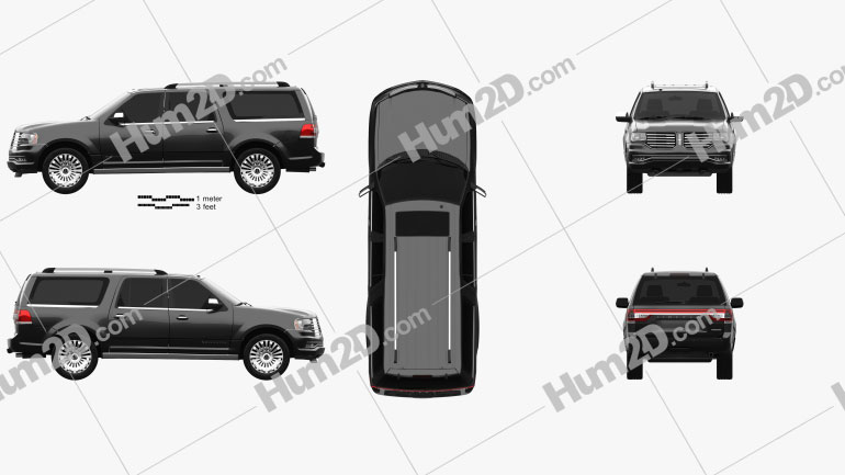 Lincoln Navigator L 2014 Clipart and Blueprint - Download Vehicles Clip ...