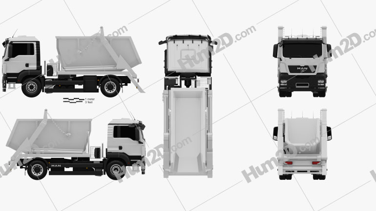 MAN TGS Skip Loader Truck 2012 Clipart - Download Vehicles Clipart ...