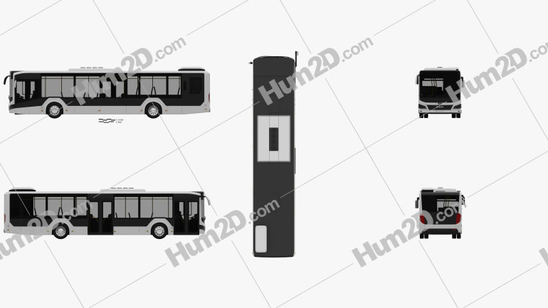 MAN Lion’s City Bus 2018 Clipart and Blueprint - Download Vehicles Clip ...