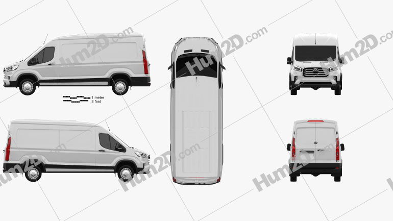 Maxus Van ClipArt Images and Blueprints for Download in PNG, PSD