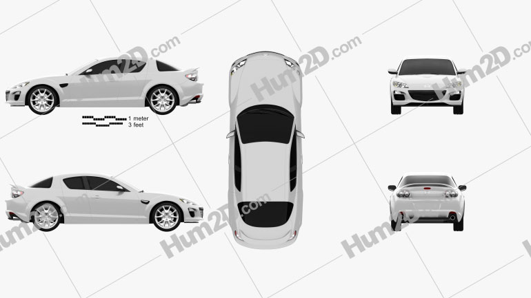 Mazda RX-8 2011 Clipart and Blueprint - Download Vehicles Clip Art ...