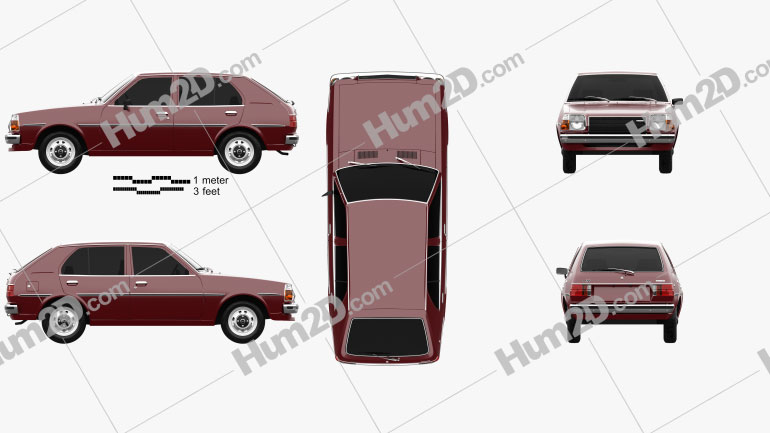Mazda 323 (Familia) 1978 Clipart and Blueprint - Download Vehicles Clip ...