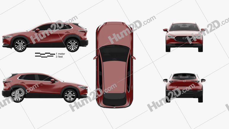 Mazda CX-30 2020 Clipart and Blueprint - Download Vehicles Clip Art ...