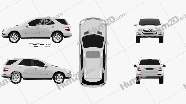 Mercedes-Benz ML-class 2011 Clipart and Blueprint - Download Vehicles ...