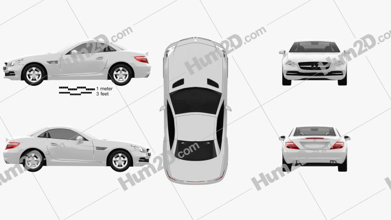 Mercedes-Benz SLK-Class (R172) 2012 Clipart and Blueprint - Download ...