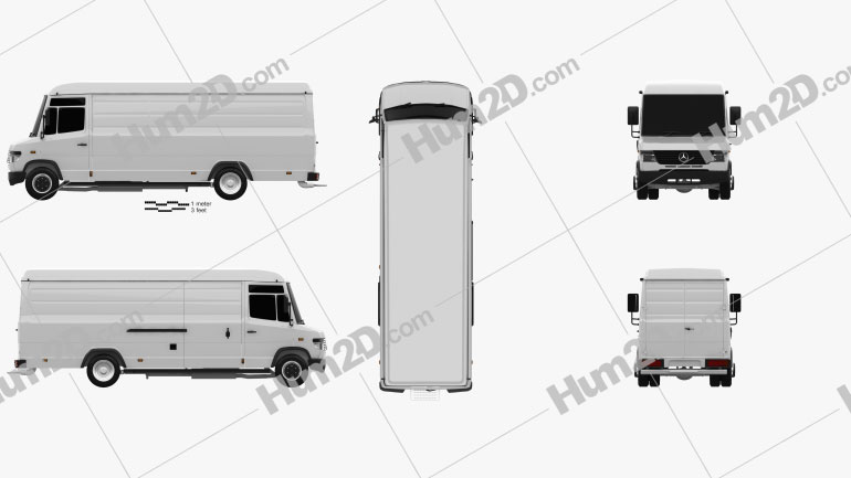 Mercedes-Benz Vario Panel Van LWB High Roof 2011 Clipart and Blueprint ...