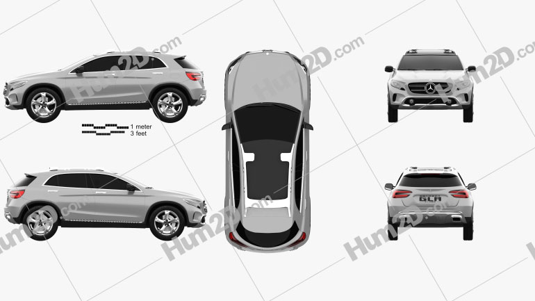 Mercedes-Benz GLA-class Clipart and Blueprints for Download