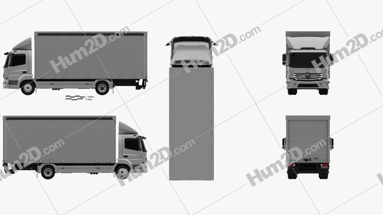Mercedes-Benz Atego Box-LKW 2013 Clipart und Baupläne - Download ...