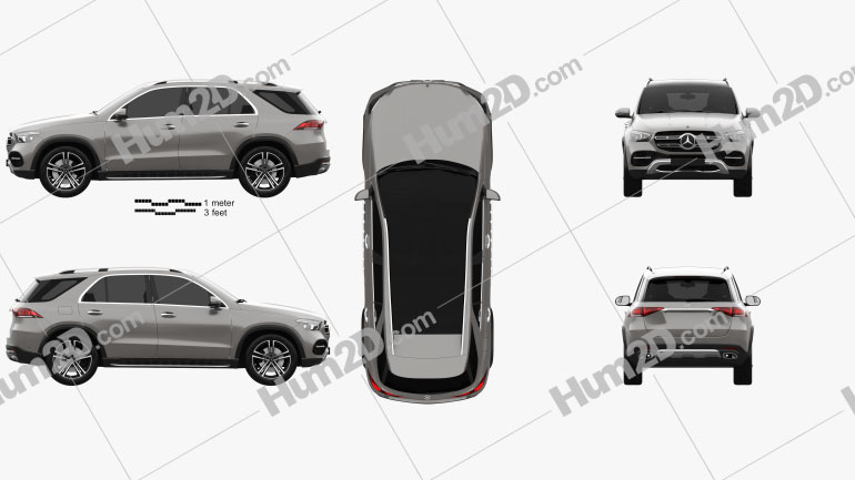 Mercedes-Benz GLE-class 2019 Clipart and Blueprint - Download Vehicles ...
