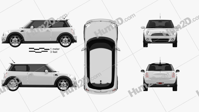 Mini Cooper 2011 Clipart and Blueprint - Download Vehicles Clip Art ...