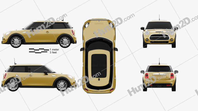 Mini Cooper S 2014 Clipart and Blueprint - Download Vehicles Clip Art ...