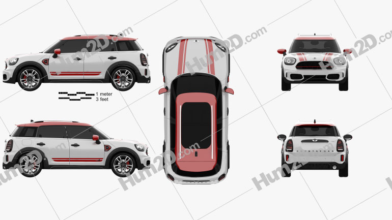 Mini Cooper Countryman JCW 2020 Clipart and Blueprint - Download ...