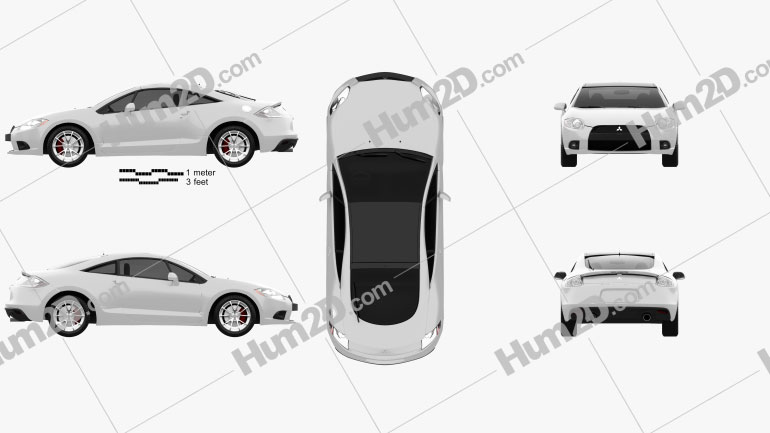 Mitsubishi Eclipse 2012 Clipart and Blueprint - Download Vehicles Clip ...