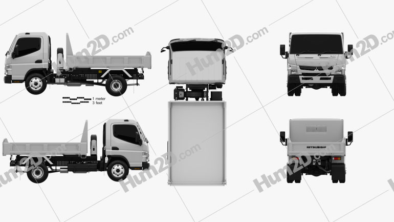 Mitsubishi Fuso Canter Tipper Truck 2010 Clipart and Blueprint ...