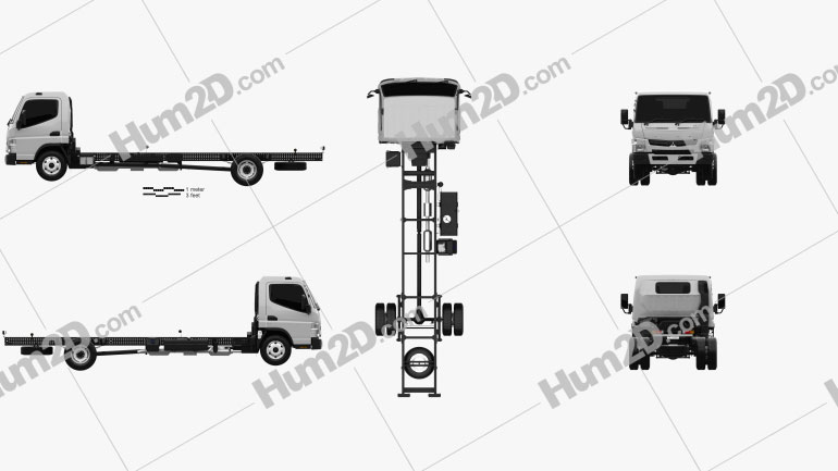 Mitsubishi Fuso Canter 918 Wide Single Cab Chassis Truck 2016 Clipart ...