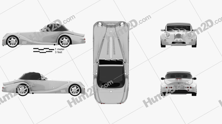 Morgan Sports car ClipArt Images and Blueprints for Download in PNG, PSD