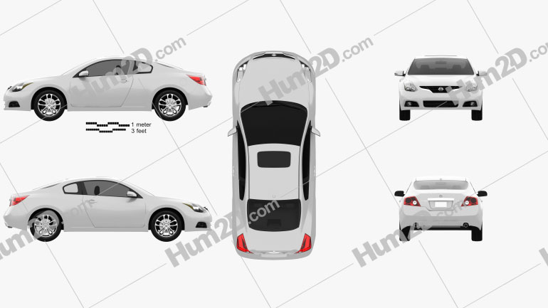 Nissan Altima coupe 2012 Clipart and Blueprint - Download Vehicles Clip ...