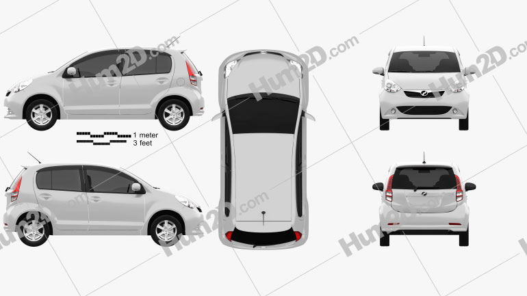 Perodua MyVi 2012 Clipart and Blueprint - Download Vehicles Clip Art ...