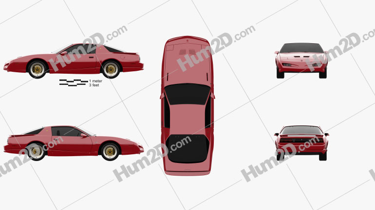 Pontiac Firebird Trans Am GTA 1991 Clipart and Blueprint - Download ...