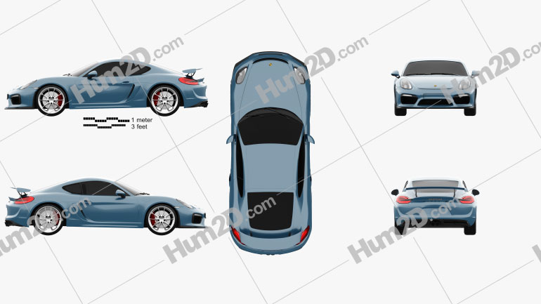 Porsche Cayman GT4 2014 Clipart and Blueprint - Download Vehicles Clip ...