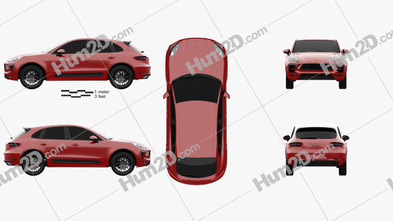 Porsche Macan GTS 2017 Clipart and Blueprint - Download Vehicles Clip ...