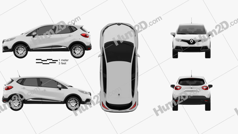 Renault Captur 2014 Clipart and Blueprint - Download Vehicles Clip Art ...