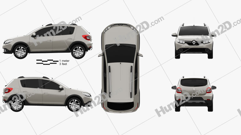 Renault Sandero Stepway 2014 Clipart e Planta - Download Veículos Clip ...