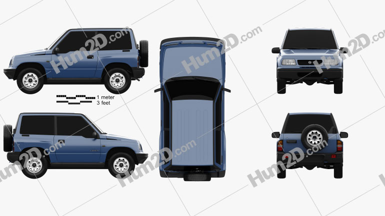 Suzuki Vitara 3-door 1989 Clipart and Blueprint - Download Vehicles ...