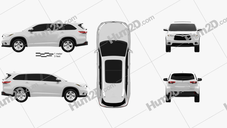 Toyota Highlander Clipart and Blueprints for Download