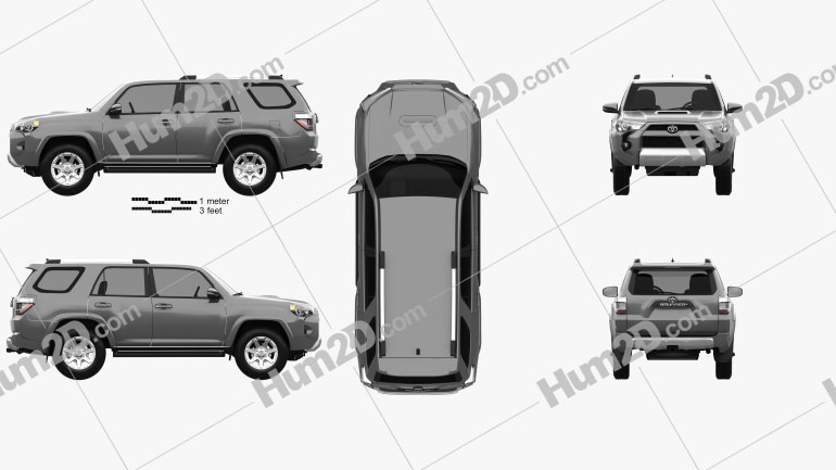 Toyota 4Runner Clipart and Blueprints for Download