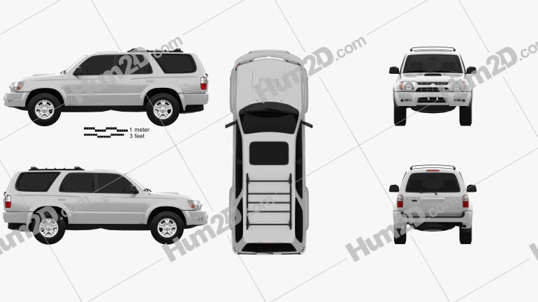 Toyota 4Runner Clipart and Blueprints for Download