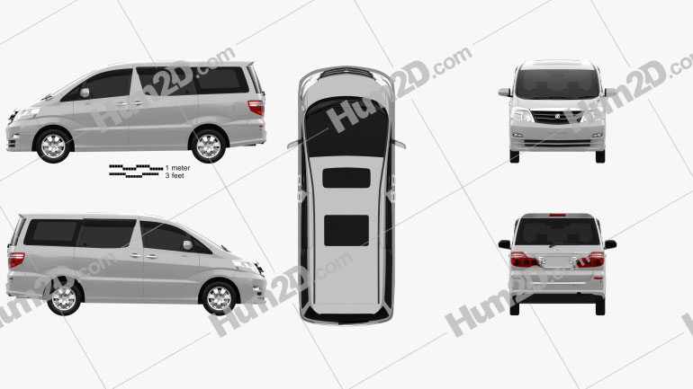 Toyota Alphard 2002 Clipart and Blueprint - Download Vehicles Clip Art ...