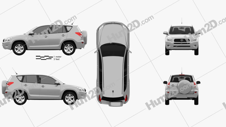 Toyota RAV4 2006 Clipart and Blueprint - Download Vehicles Clip Art ...