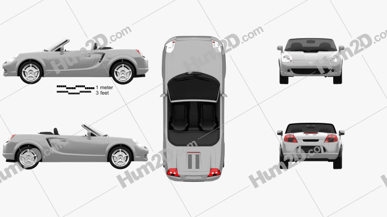 Toyota MR2 Roadster 1999 Clipart and Blueprint - Download Vehicles Clip ...
