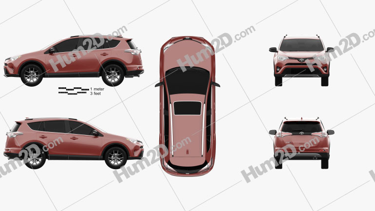 Toyota RAV4 SE 2016 Clipart and Blueprint - Download Vehicles Clip Art ...