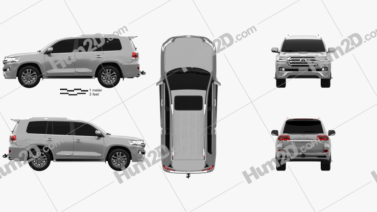 Toyota Land Cruiser VXR 2016 Clipart and Blueprint - Download Vehicles ...