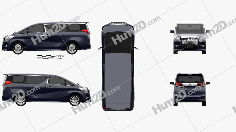 Toyota Alphard 2015 Clipart and Blueprint - Download Vehicles Clip Art ...